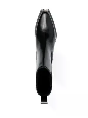 Sandro Stacked-heel Leather Ankle Boots