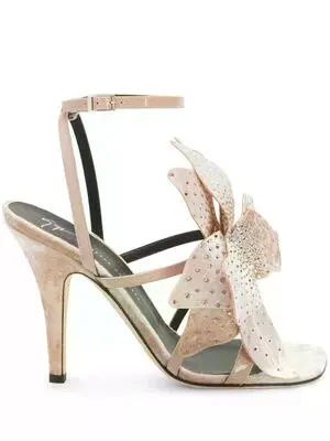 GIUSEPPE ZANOTTI Floral Embellished High Heel Sandals