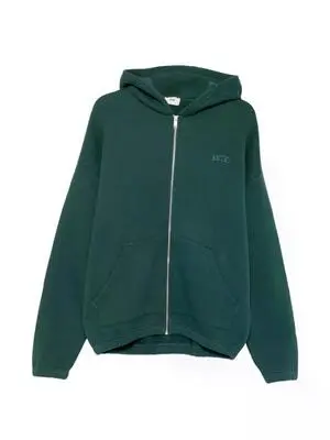 AUTRY Logo-embroidered Zip-up Hoodie - Green