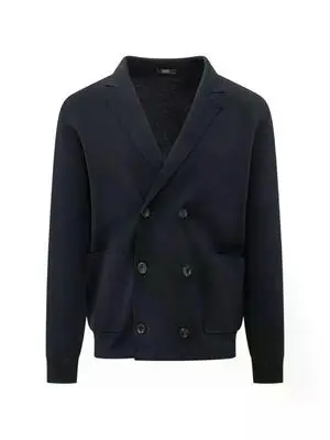 HOSIO Double-breasted Patch-pocket Blazer - Blue