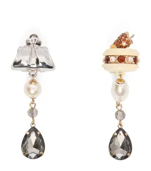 Max Mara Charm Drop Earrings - Silver