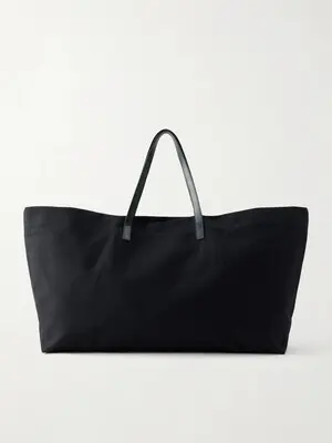 KALLMEYER Cottage Leather-trimmed Canvas Tote - Black