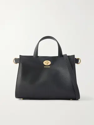 Burberry Cotswolds Mini Checked Canvas-trimmed Leather Tote - Black