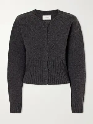 ST. AGNI Cropped Wool Cardigan - Gray