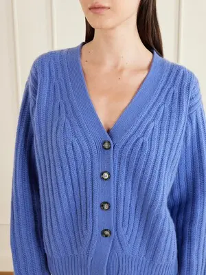 ALLUDE Ribbed Cashmere Cardigan