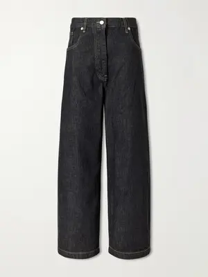 Studio Nicholson Neive Organic Low-rise Wide-leg Jeans - Black
