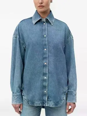 BOSS Oversize-fit Shirt In Rigid Denim