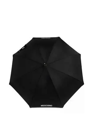 Moschino Logo-print Curved-handle Umbrella - Blue