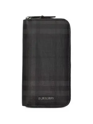 Burberry Large City Check Zip Wallet - Black