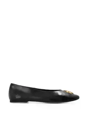 Tory Burch Charlie Logo-plaque Ballet Flats - Black