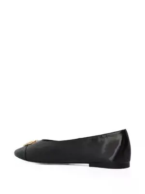 Tory Burch Charlie Logo-plaque Ballet Flats - Black