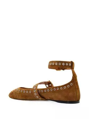 Isabel Marant Étoile Ylza Eyelet-embellished Ballet Flats - Brown