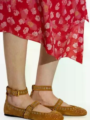 Isabel Marant Étoile Ylza Eyelet-embellished Ballet Flats