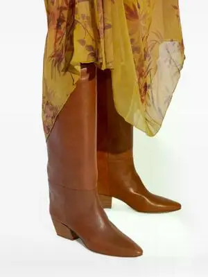 FORTE_FORTE Pointed-toe Leather Boots