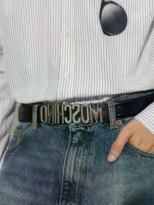 Moschino Logo-plaque Leather Belt