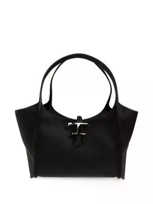 TOD'S Small T Timeless Leather Tote Bag - Black
