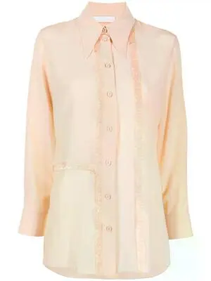 Chloé Lace Trim Shirt - Neutrals
