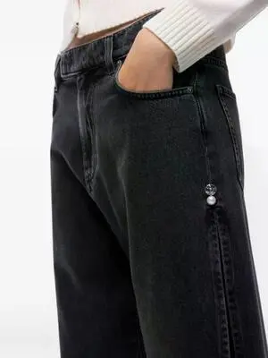 Pinko Embellished Side-slit Jeans