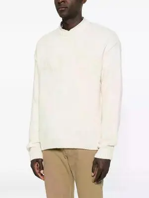 A.p.c. Logo-intarsia Ribbed-knit Sweater