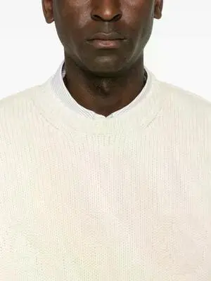 A.p.c. Logo Intarsia Ribbed Knit Sweater