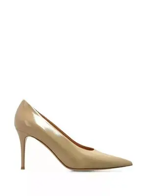 GIANVITO ROSSI Robbie Pointed-toe Pumps - Neutrals