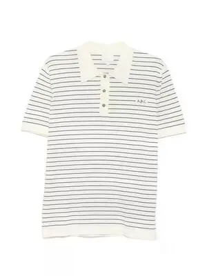 A.p.c. Striped Short-sleeve Polo Shirt - Neutrals