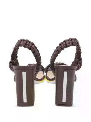 Fendi Arco Braided Leather Sandals
