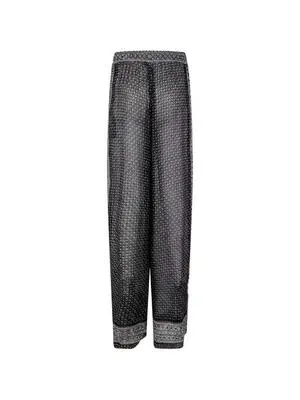 Ermanno Scervino Crystal-embellished Geometric-print Trousers