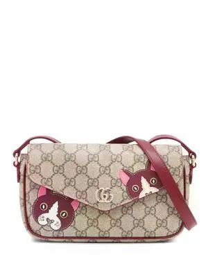 Gucci 2000-2015 Gg Supreme Ophidia Cat Pochette Crossbody Bag - Neutrals