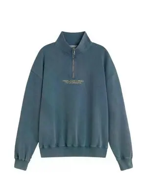 LES HÉRITIERS Roots Quarter-zip Sweatshirt - Blue