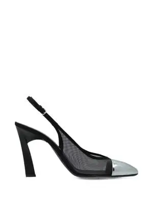 Emporio Armani Mesh-panelled Cap-toe Pumps