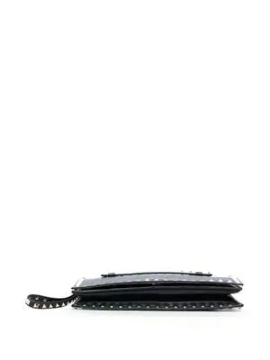 Valentino Garavani Leather Rockstud Flap Clutch Bag