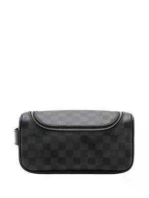 LOUIS VUITTON 2021-2026 Damier Graphite Toiletry Pouch Clutch Bag - Black