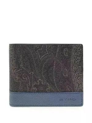 Etro Paisley-print Leather Wallet - Grey