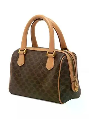 Celine 2014 Mini Macadam Coated Canvas Boston Bag