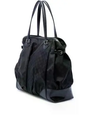 Gucci Gg Nylon Full Moon Tote Bag - Black
