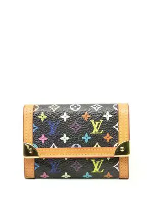 LOUIS VUITTON 2004 Monogram Multicolore Porte Monnaie Plat Small Wallets - Black