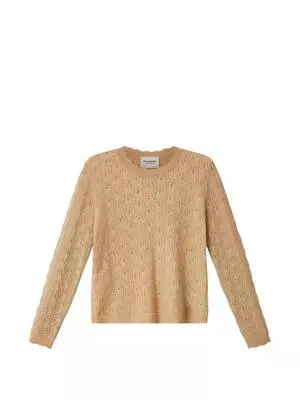 MARANT ETOILE Obeline Openwork-knit Scalloped-trim Sweater - Neutrals