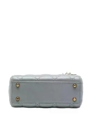 Dior 2019 Mini Lambskin Cannage Lady Satchel - Grey