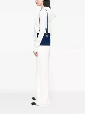 Dior 2013 Medium Ultra Matte Calfskin Embossed Cannage Lady Satchel - Blue