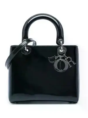 Dior 2013 Medium Patent Lady Satchel - Black