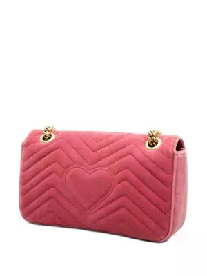 Gucci Gg Marmont Matelassé Velvet Shoulder Bag