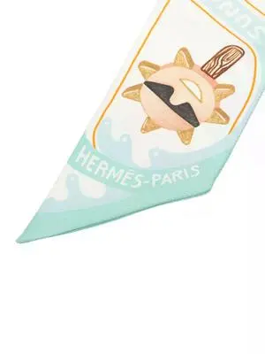Hermès 2010-2026 Funny Ice Cream Silk Twilly Scarf Scarves - Blue