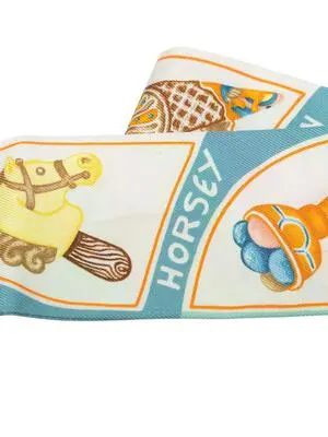 Hermès 2010-2026 Funny Ice Cream Silk Twilly Scarf Scarves - Blue
