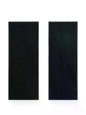 Eric Bompard Ribbed-knit Mittens - Black