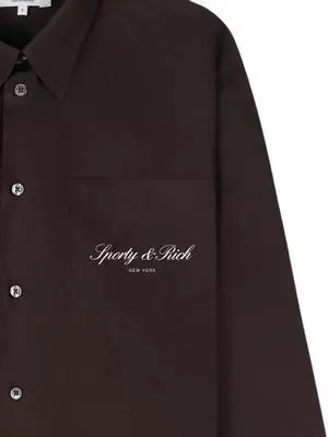 SPORTY & RICH Logo-print Oversized Shirt