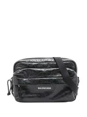 Balenciaga 2018-2026 Leather Explorer Camera Bag Crossbody Bag - Black