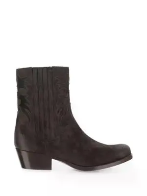 Sartore Decorative-stitching Suede Ankle Boots - Grey