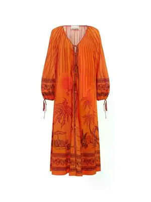 ALEMAIS Boathouse Graphic-print Midi Dress