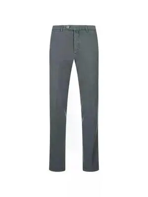 Kiton Logo-patch Straight-leg Trousers - Grey